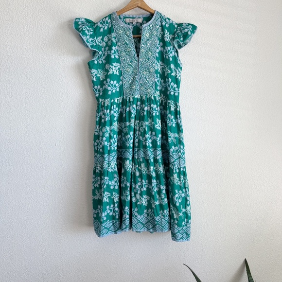 bella tu | Dresses | Bella Tu Floral Embroidered Cotton Dress Medium ...